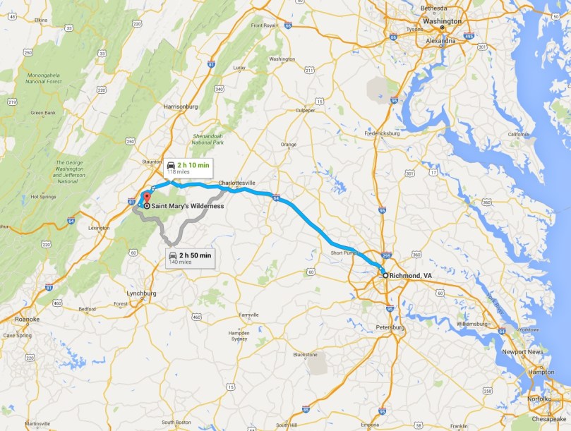 Return to St Mary’s Wilderness – Raphine, VA – WAY NORTH